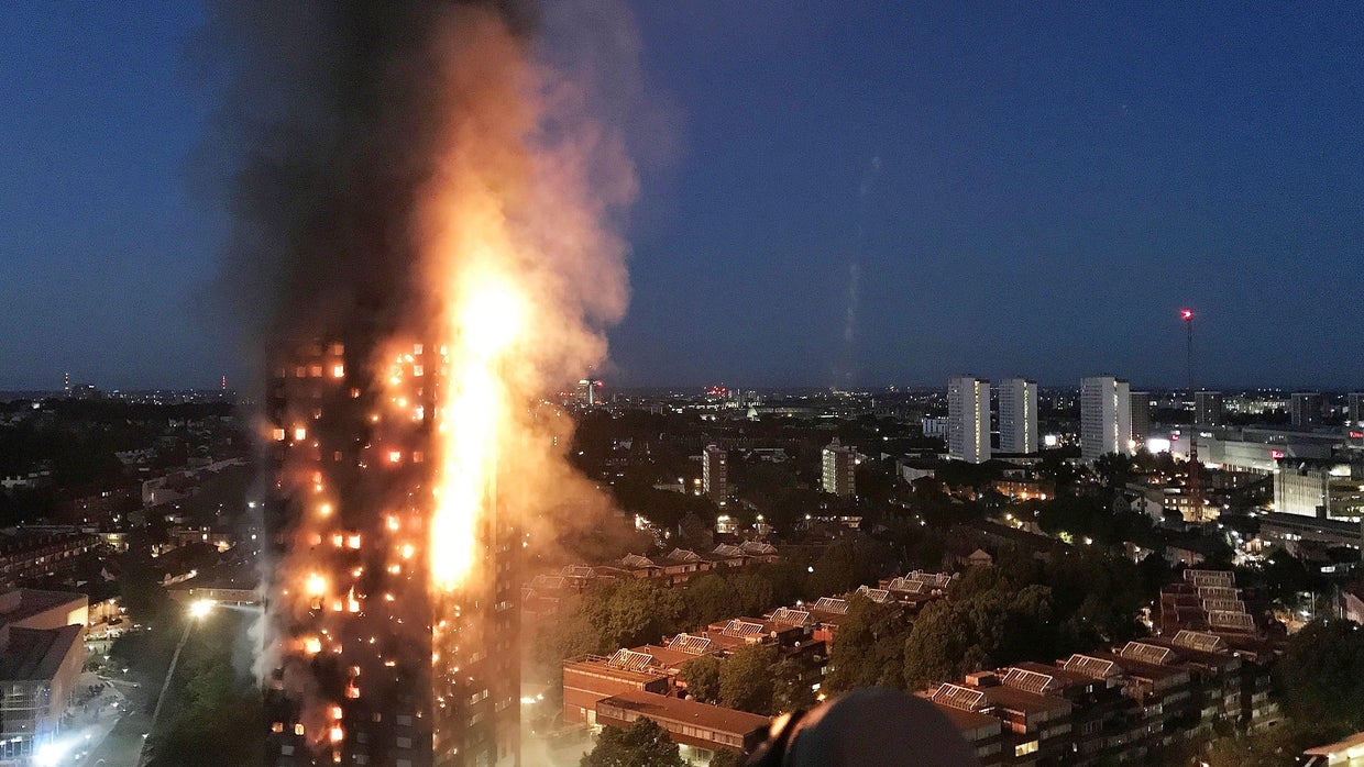Fire in London high-rise leaves at least 12 dead in Grenfell Tower ...