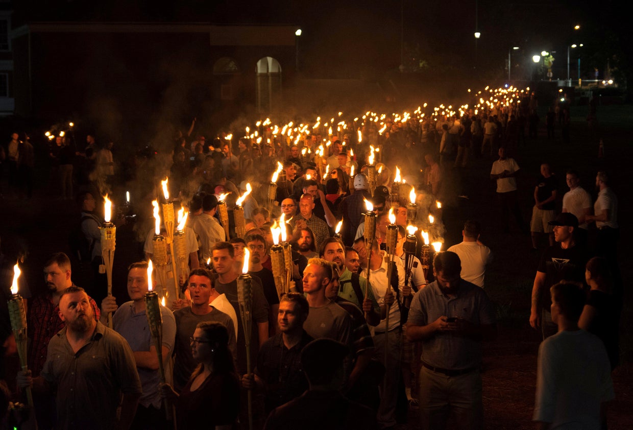 Torch-wielding white nationalists march through University of Virginia ...