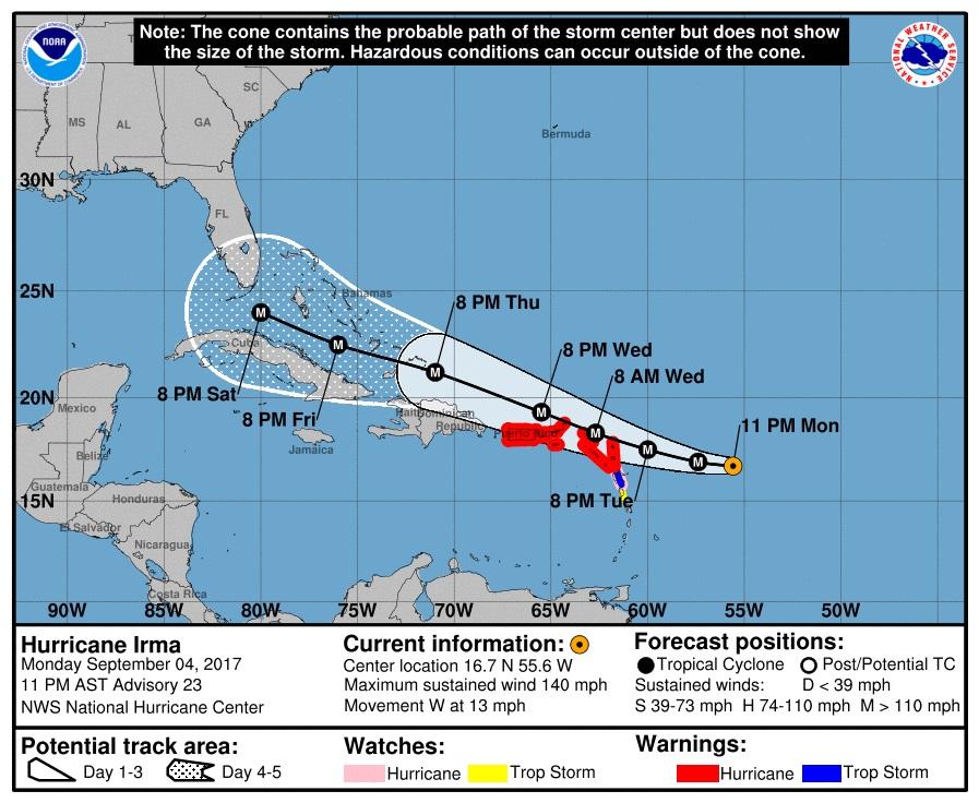 Hurricane Irma: Category 4 storm, track, path, models -- live updates ...