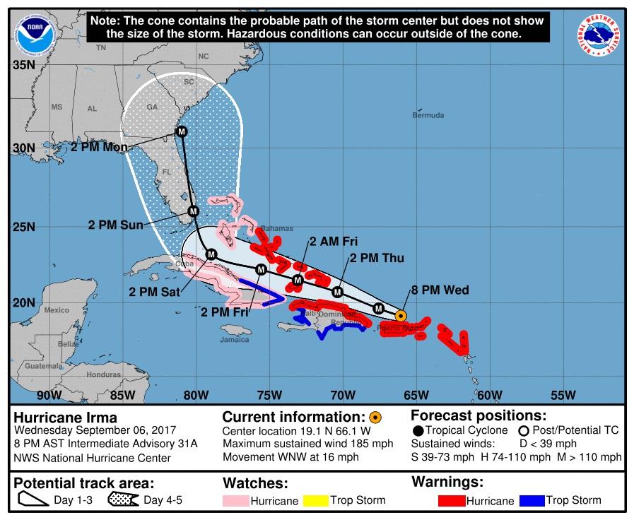 Hurricane Irma Category 5 roars through Caribbean; rains hit Puerto ...