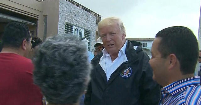 President Trump visits Puerto Rico after storms devastate island - CBS News