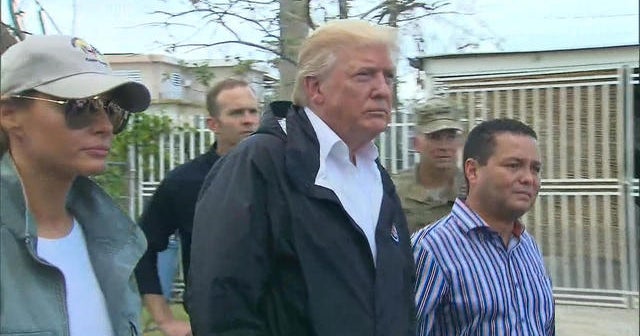 Trump visits Hurricane Maria-battered Puerto Rico - CBS News