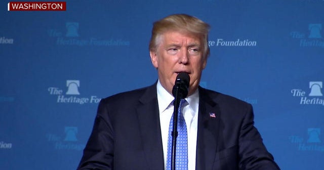 Trump speaks at the Heritage Foundation - CBS News