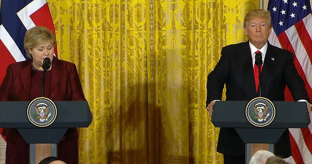 President Trump holds press conference with Norwegian Prime Minister ...