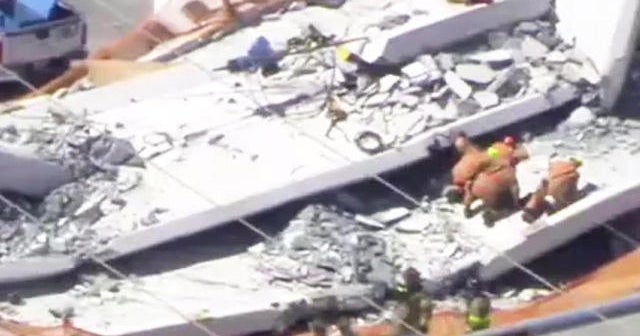 Pedestrian bridge collapses at Florida International University - CBS News