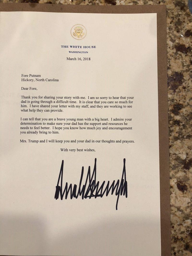 Boy with sick father turns to President Trump for help and gets ...