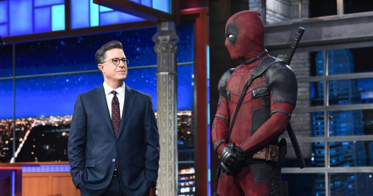Deadpool crashes the "Late Show" and trash-talks Trump - CBS News