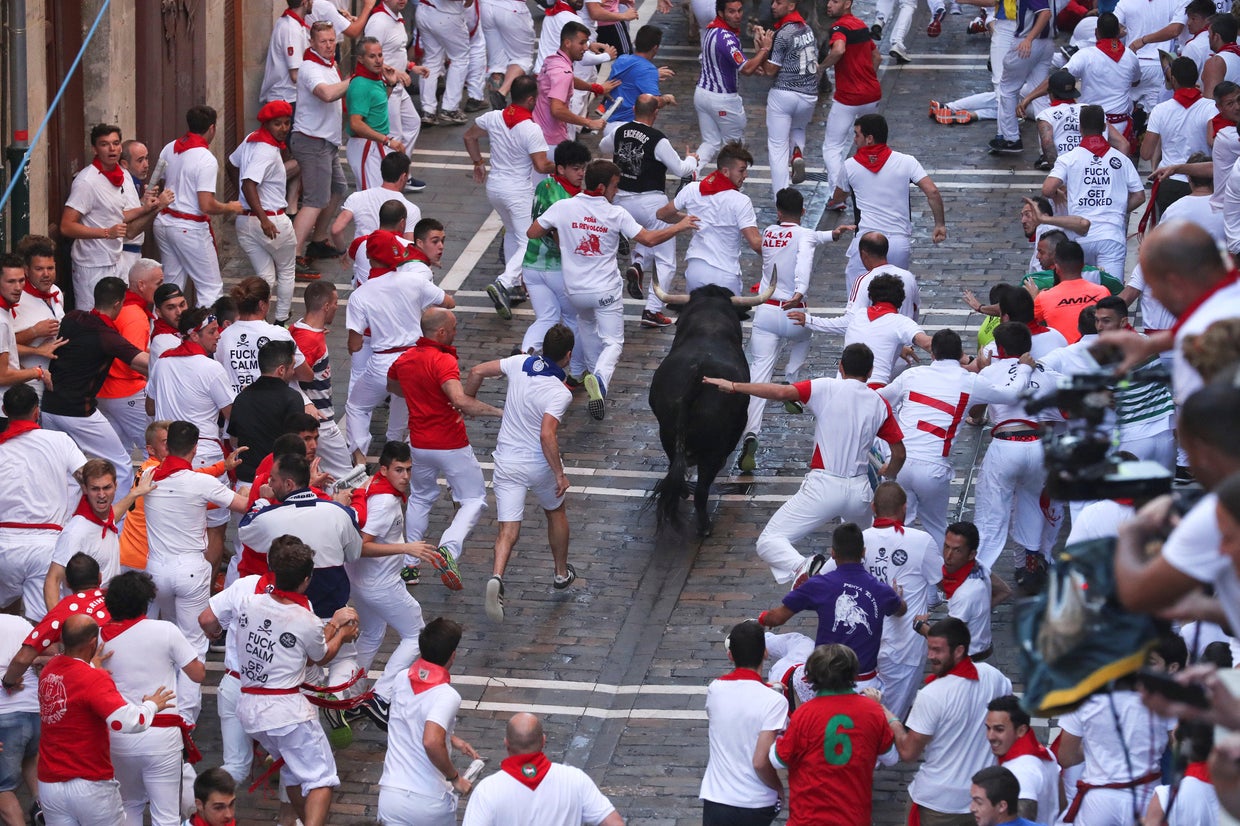 "Running of the Bulls" in Pamplona, Spain