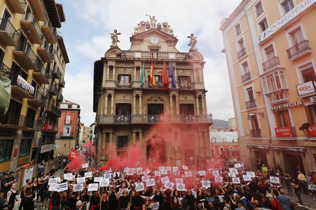 "Running of the Bulls" in Pamplona, Spain
