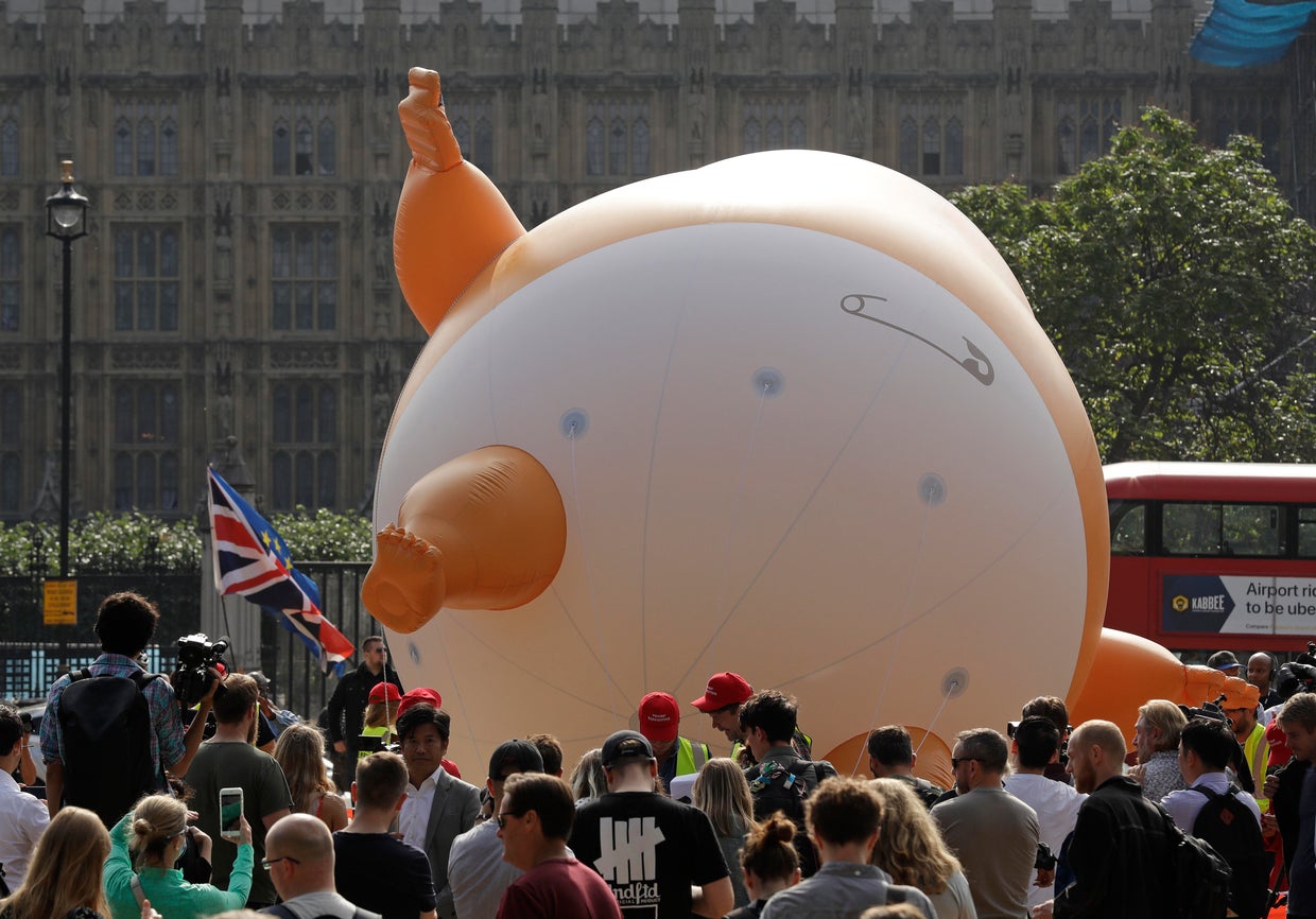 Protests mock Trump during U.K. visit