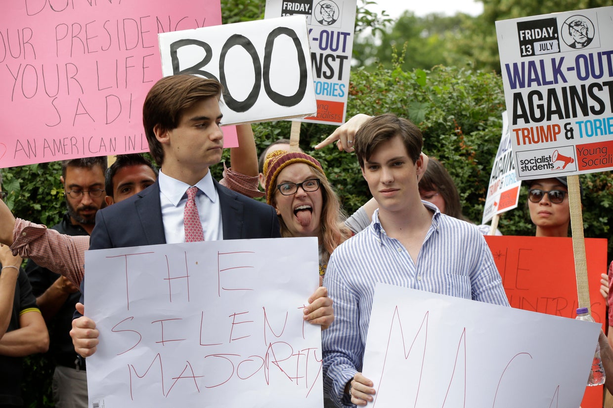 Protests mock Trump during U.K. visit