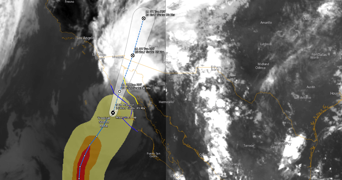Tropical Storm Rosa today: Nears Mexico, Southwest U.S. – latest track ...