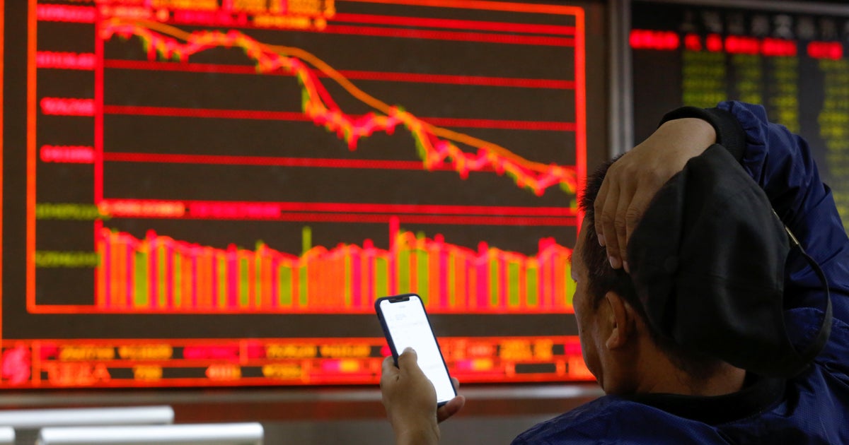 Stock market down sharply for a second day in a row - CBS News