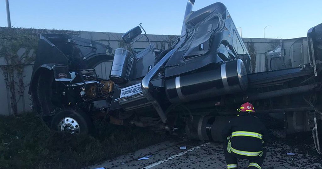 Semi Rollover At I-494 & Hwy 169 Prompts Lane Closures - CBS Minnesota