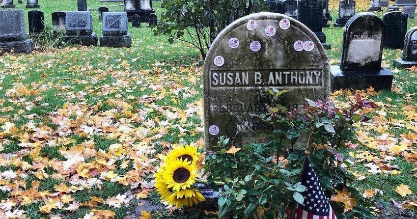 Women are putting their "I Voted" stickers on Susan B. Anthony's grave ...
