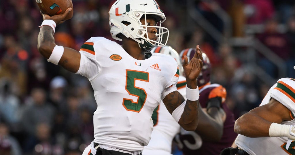 Perry, Davis Carry Miami Past Reeling Virginia Tech, 38-14 - CBS Miami