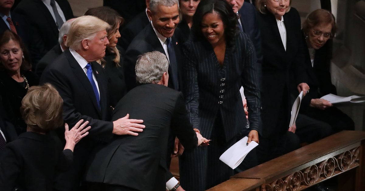 Michelle Obama And George W. Bush Share A Sweet Moment - CBS Colorado