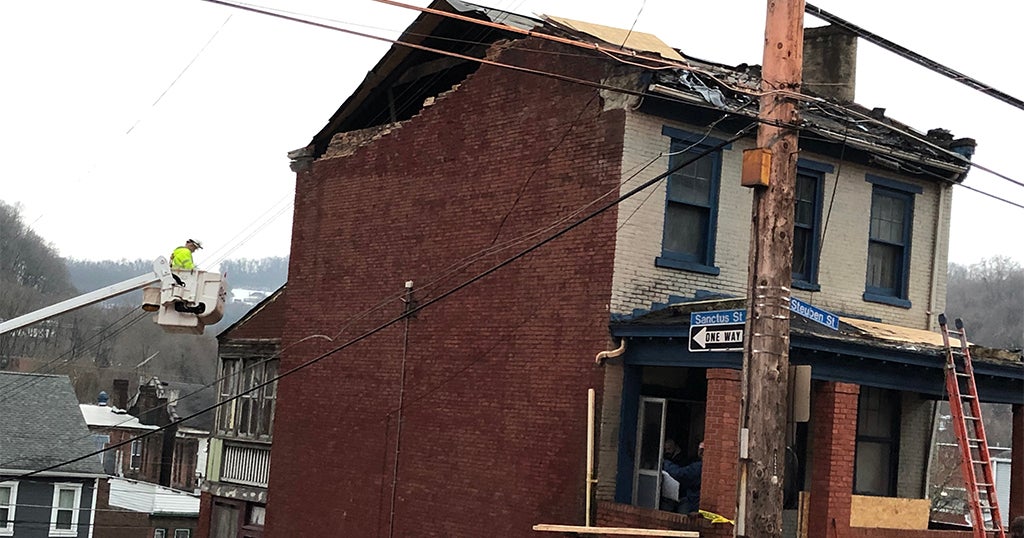Partial House Collapse Blocks Part Of Steuben Street - CBS Pittsburgh