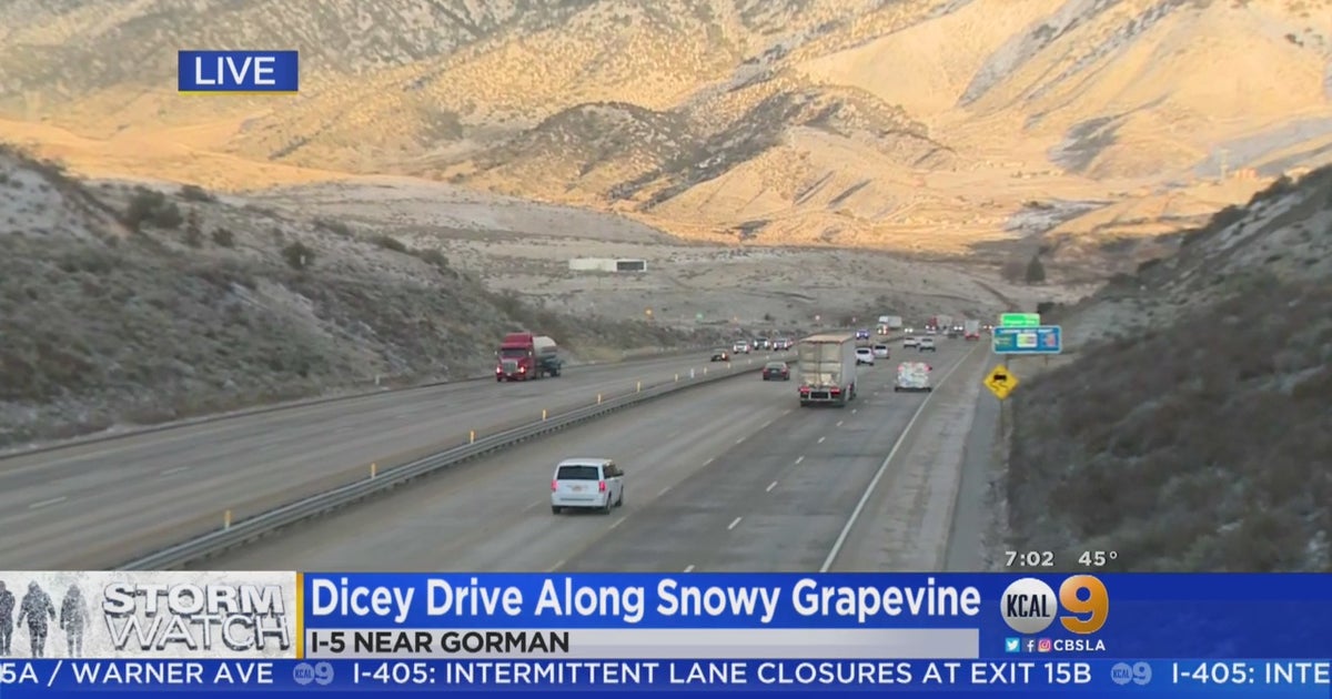 Ice, Snow Along Grapevine Makes For Slick Conditions - CBS Los Angeles