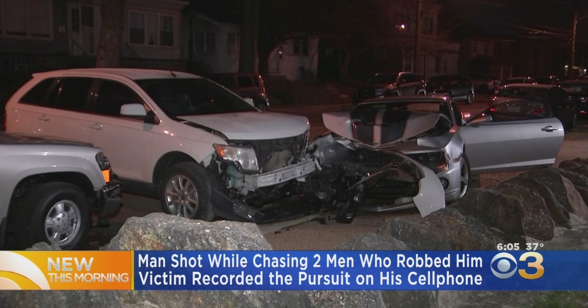 Man Shot Crashes Car In Crescentville While Chasing 2 Men Who Robbed