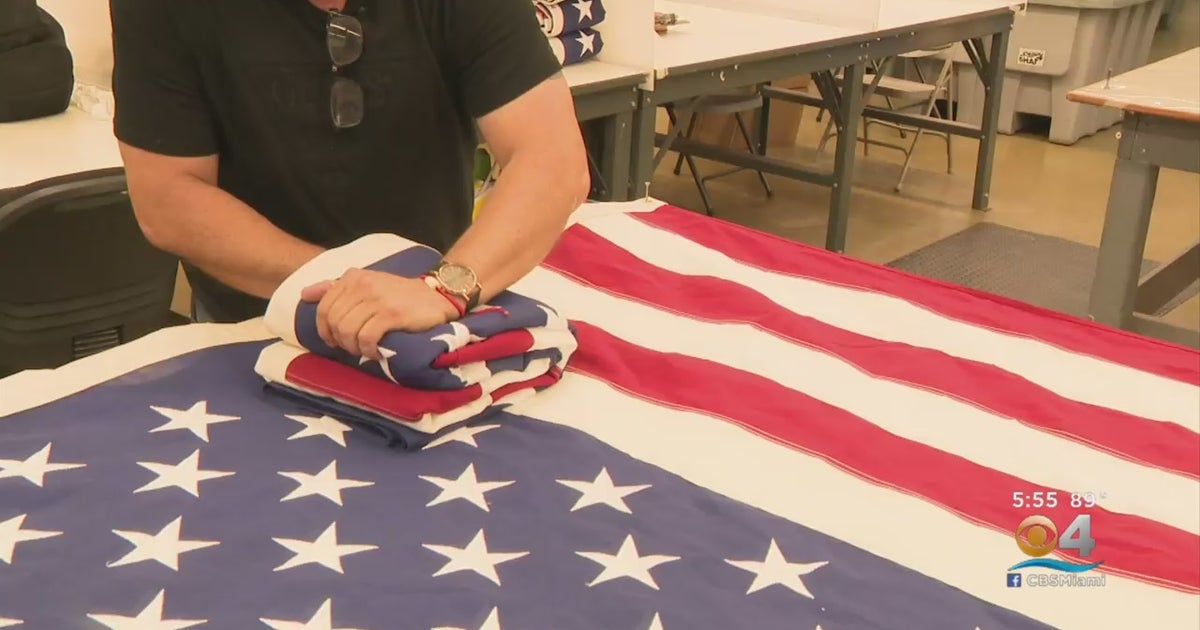 Inside Look At Facility Where American Flags Are Made - CBS Miami