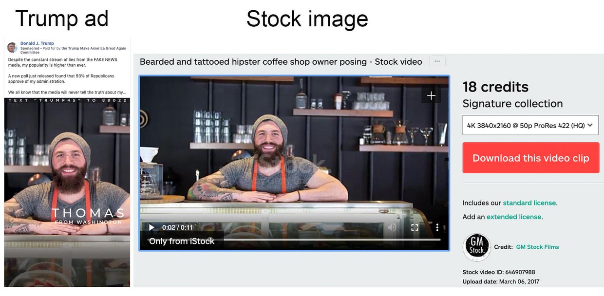 Trump Facebook video ads appear to use stock models - CBS News