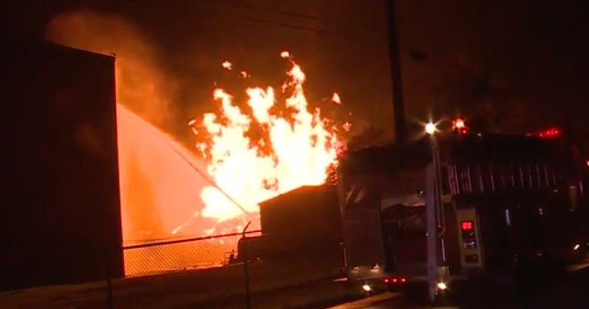 Jim Beam fire burns in warehouse in Versailles, Kentucky filled with ...