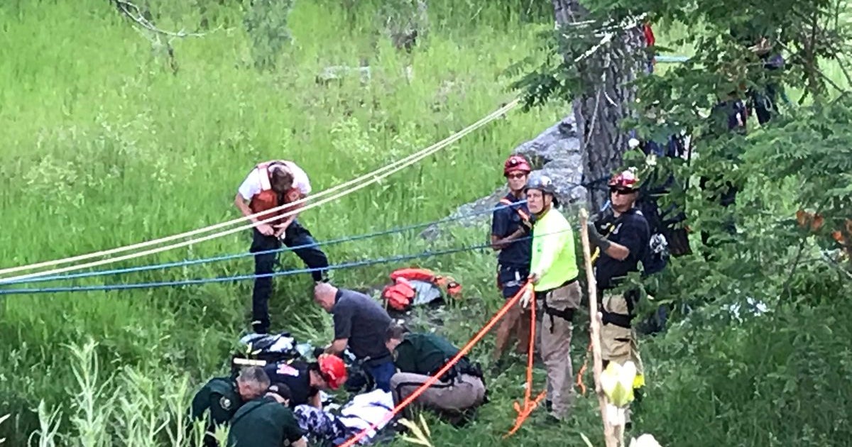 Technical Rescue Team Called After Motorcycle Crash Sends Woman Into