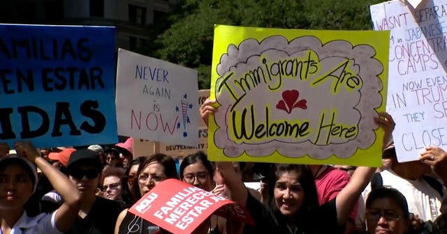 Protests held across the country ahead of ICE raids - CBS News