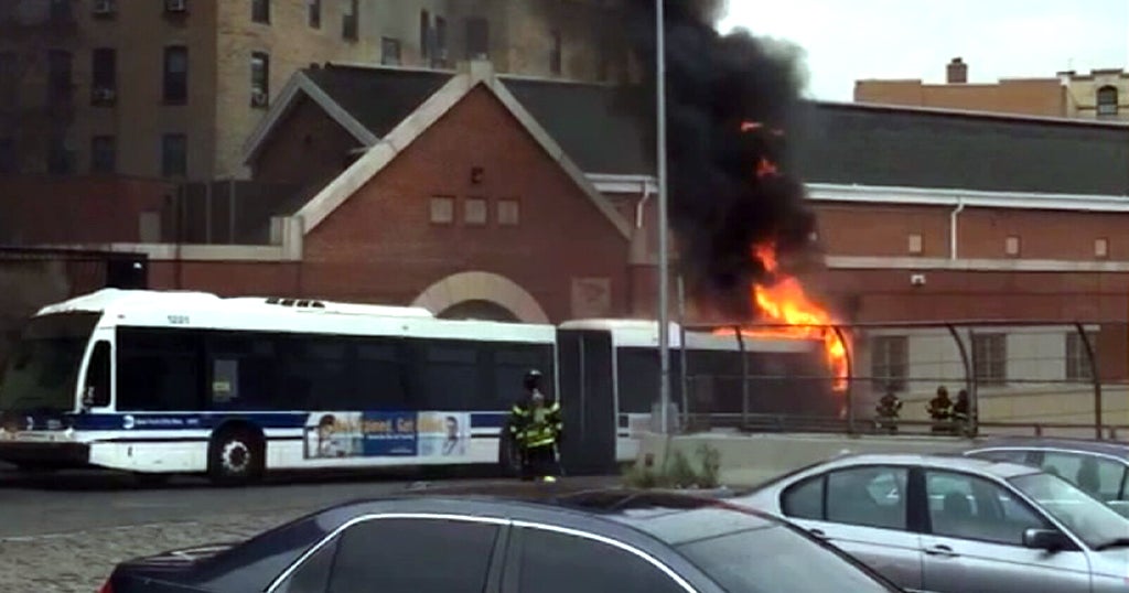 MTA Bus Goes Up In Flames In The Bronx - CBS New York