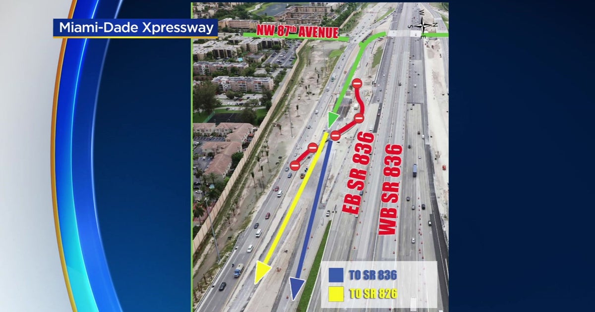 Traffic Alert: New Ramp At SR 836 And 87th Avenue In Doral - CBS Miami
