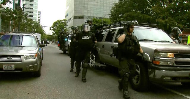 Portland rally met with police presence in anticipation of violence ...