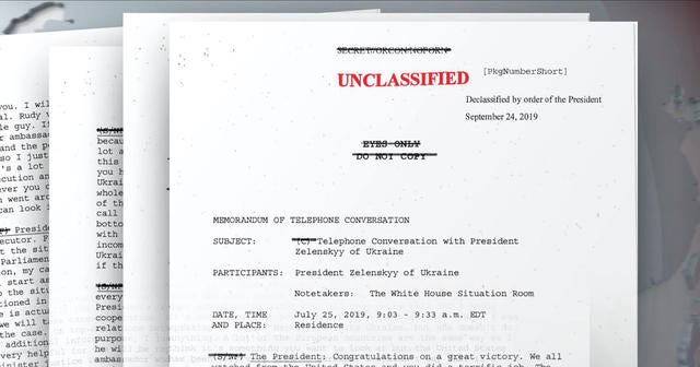 Special Report: Trump-Ukraine phone call partial transcript released ...