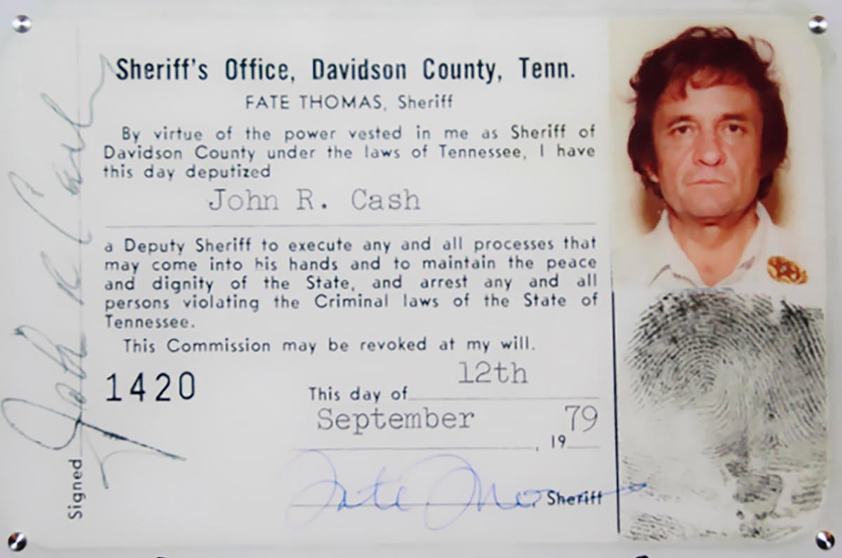 Johnny Cash deputy card found: Nashville sheriff reveals music icon ...