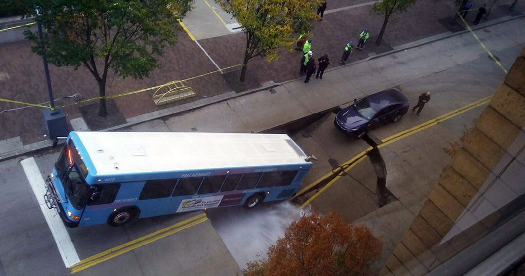 Sinkhole Opens Up Downtown, Swallows Port Authority Bus