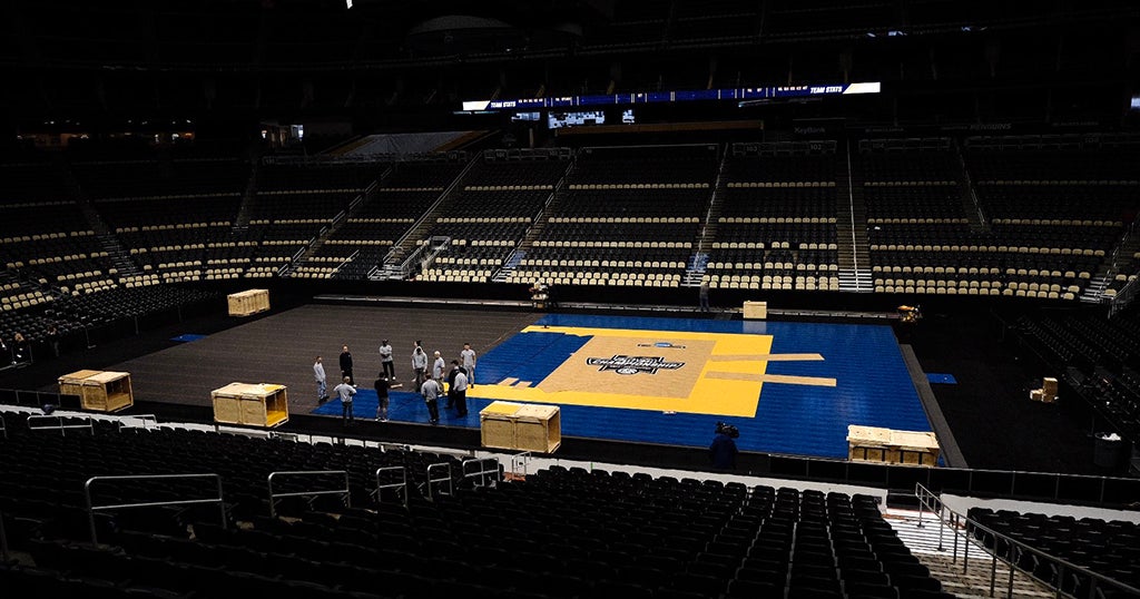 Sport Court And PPG Paints Arena Preparing For NCAA Volleyball National ...