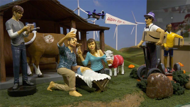 Nativity scenes, from the artistic to the living - CBS News