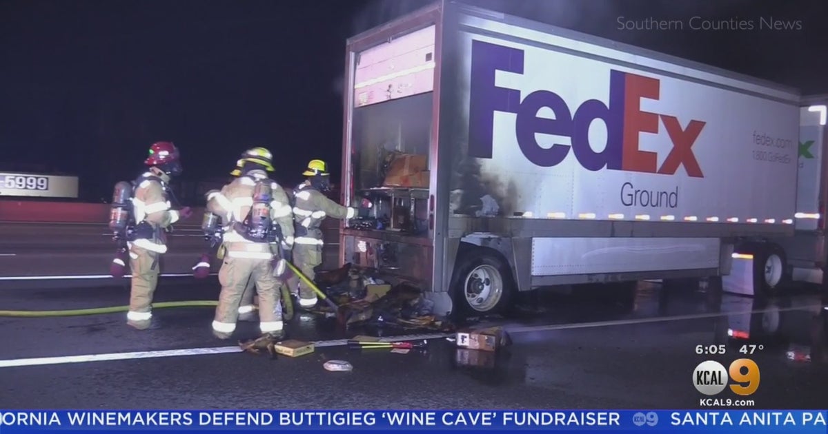 Holiday Gifts Go Up In Smoke When FedEx Truck Catches Fire - CBS Los ...