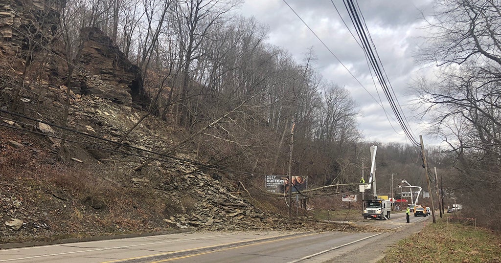 Route 51 In Moon Township Reopens After Landslide - CBS Pittsburgh