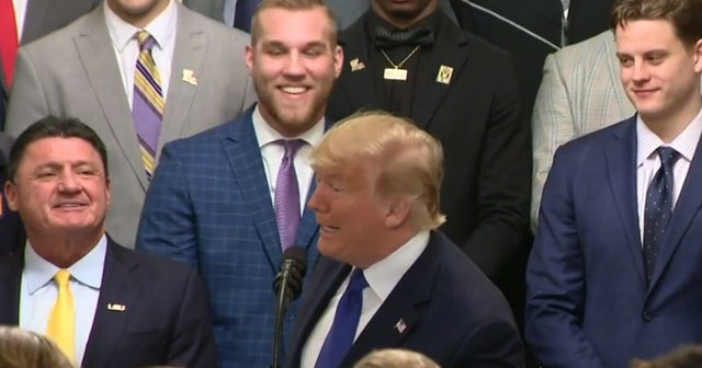 Trump welcomes LSU Tigers to the White House - CBS News