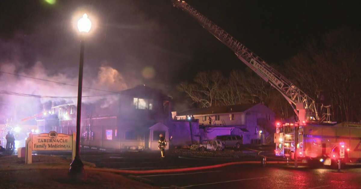 Two-Alarm Fire Breaks Out At Strip Mall In Burlington County - CBS ...