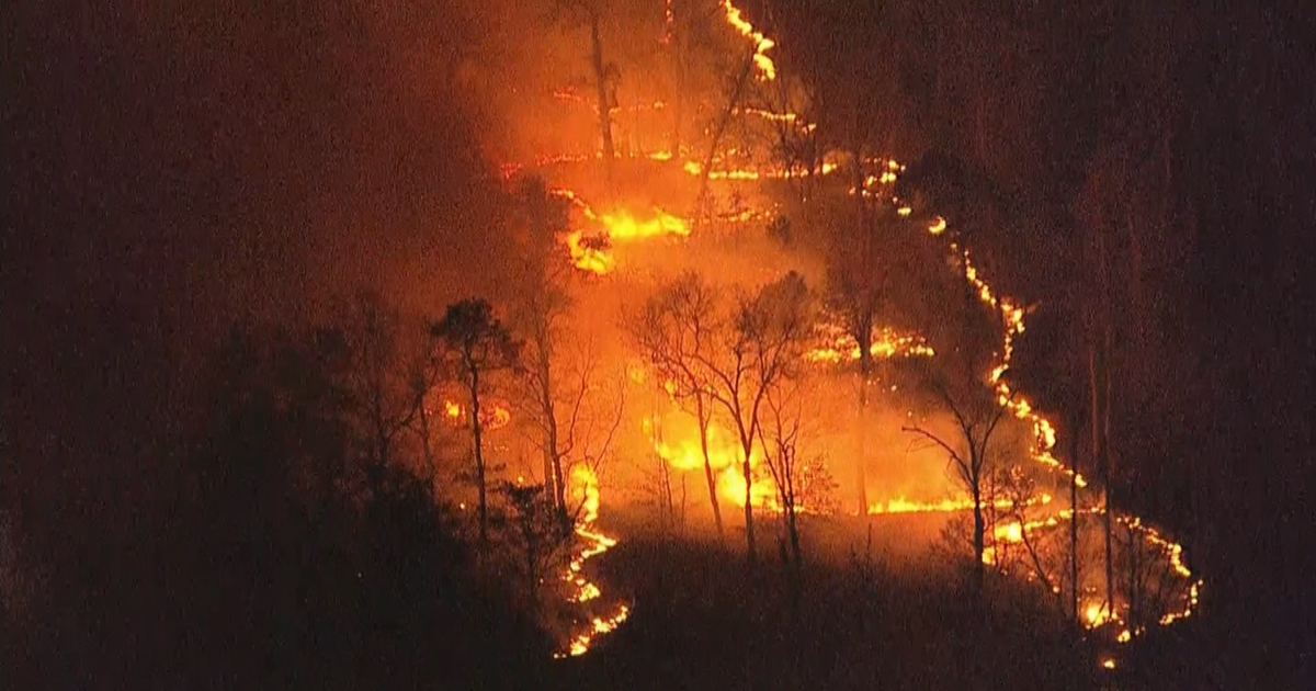 Winds Fueling Forest Fire Raging In Cumberland County - CBS Philadelphia