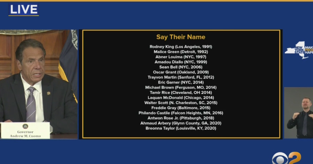 Gov. Cuomo Reveals 'Say Their Name' Police Reform Agenda In Wake Of ...