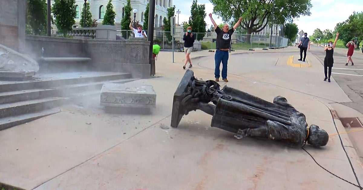 Protesters Topple Christopher Columbus Statue At Minnesota State ...