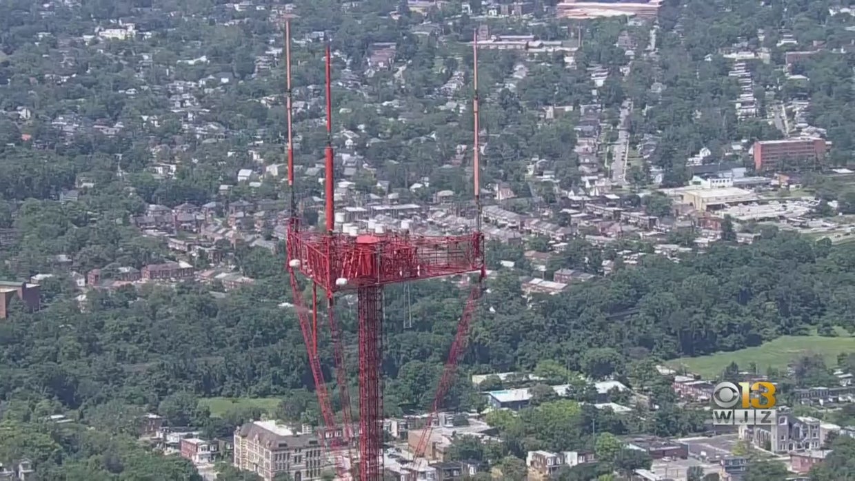 Work Underway On WJZ's Candelabra Tower; Old Antennas Removed - CBS ...