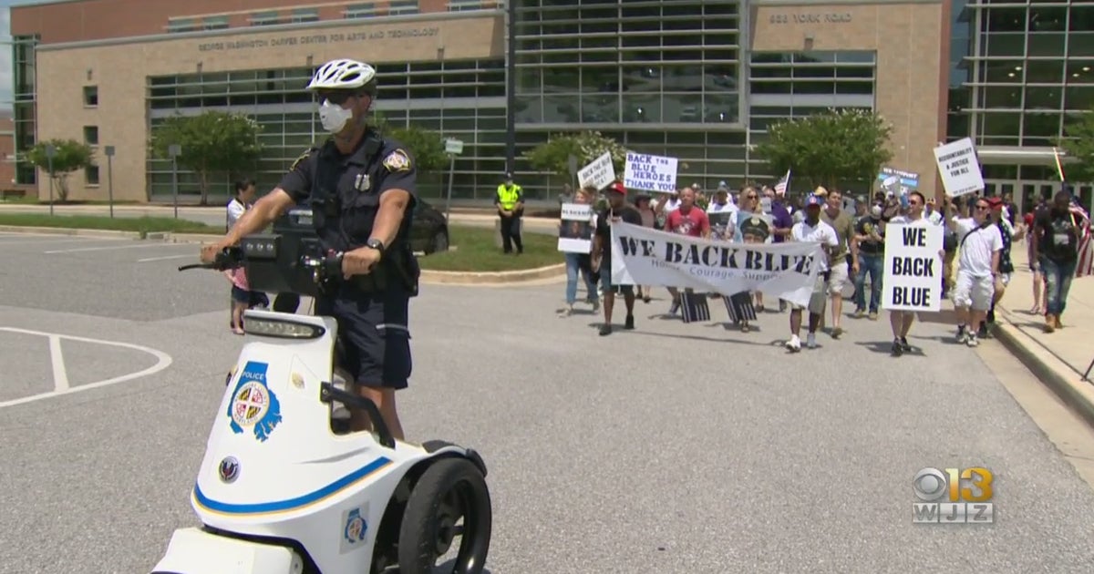 'We Back The Blue' Rally Held In Towson Saturday - CBS Baltimore