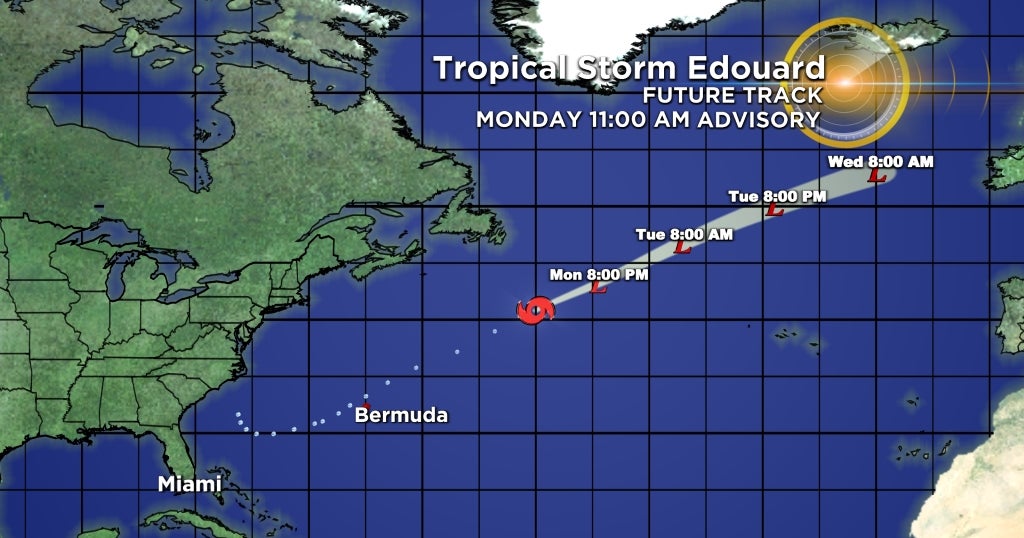 Tropical Storm Edouard Racing Into The Northeast Atlantic - CBS Miami
