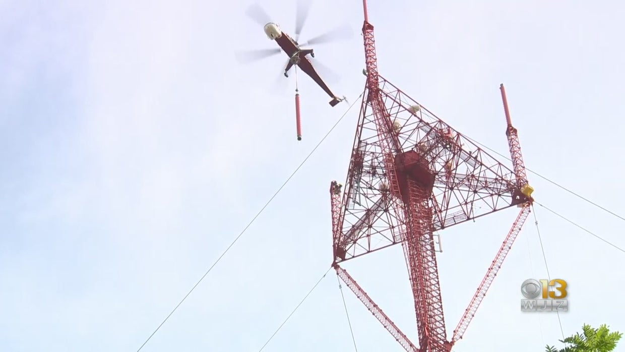 PHOTOS: Old Antennas Removed From WJZ's Candelabra Tower On TV Hill