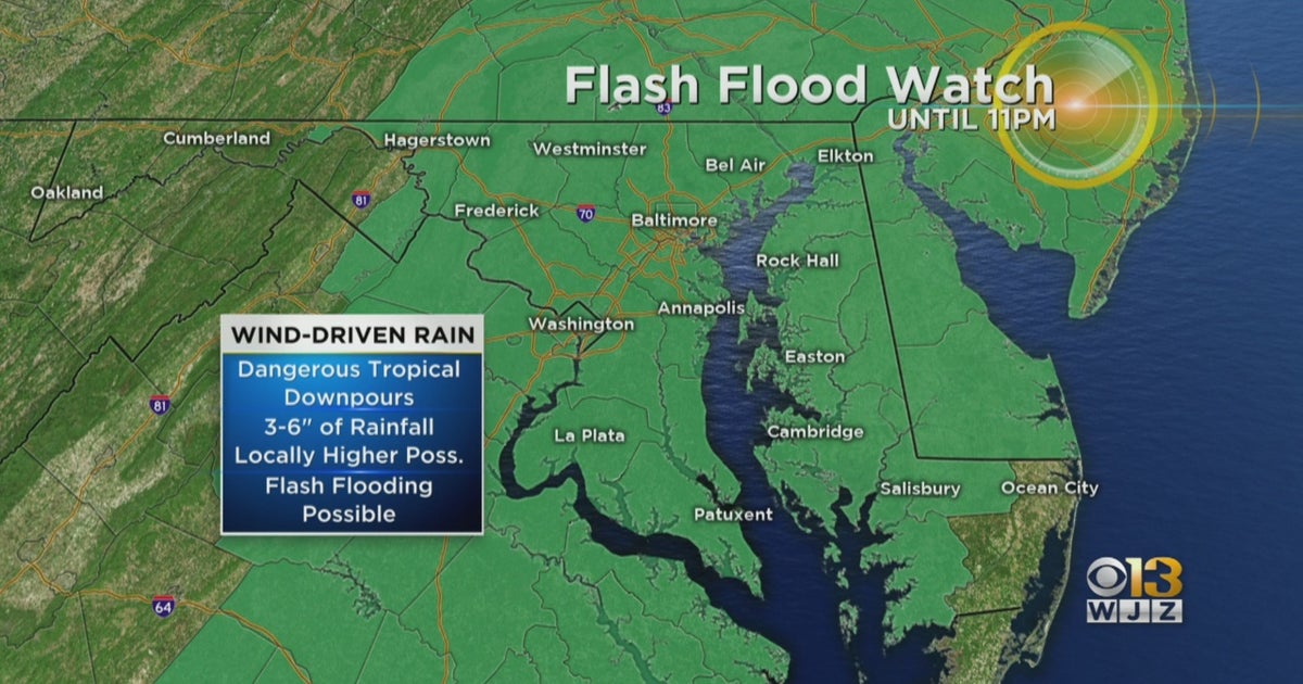 Maryland Weather: Areal Flood Warnings In Effect; Tropical Storm Isaias ...