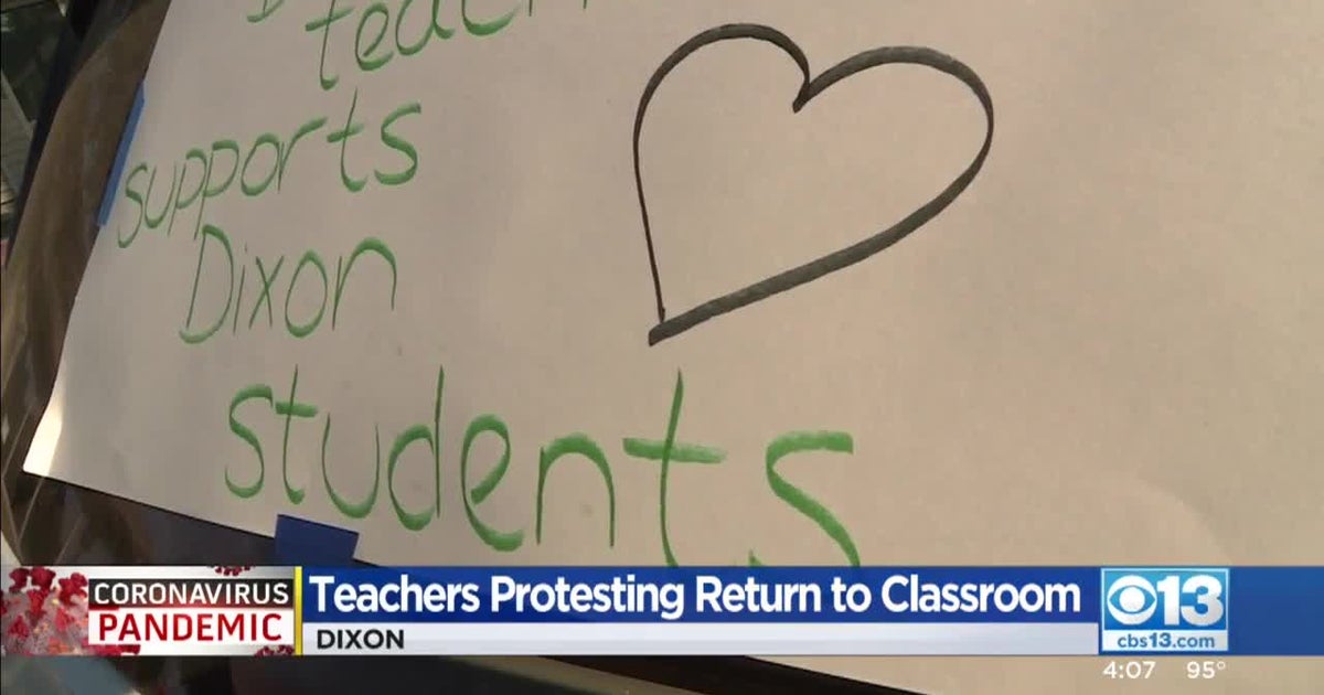 Dixon Teachers Protest Return To In-Class Instruction - CBS Sacramento